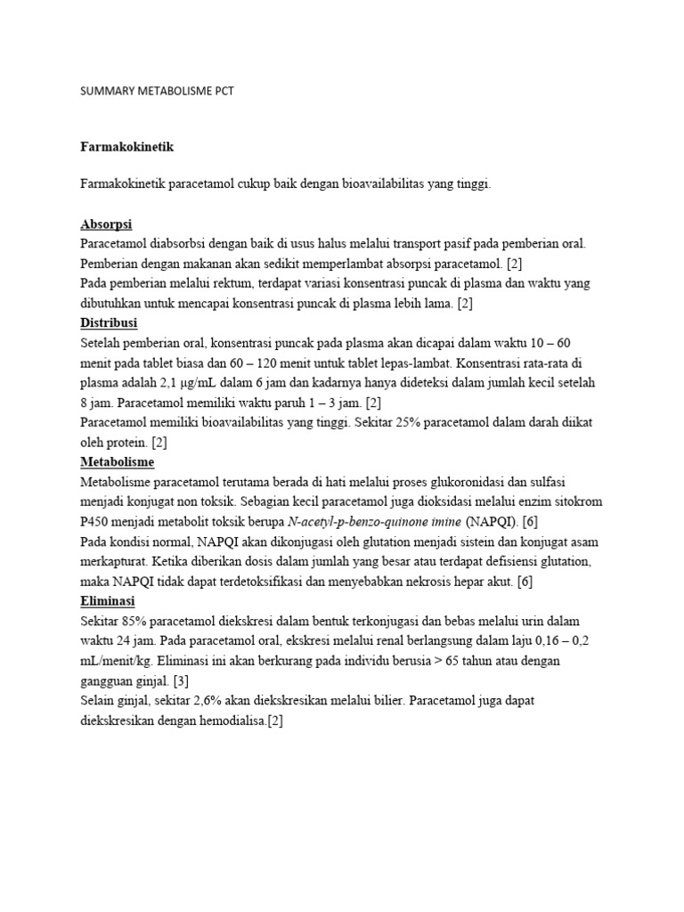 Summary Metabolisme PCT | PDF