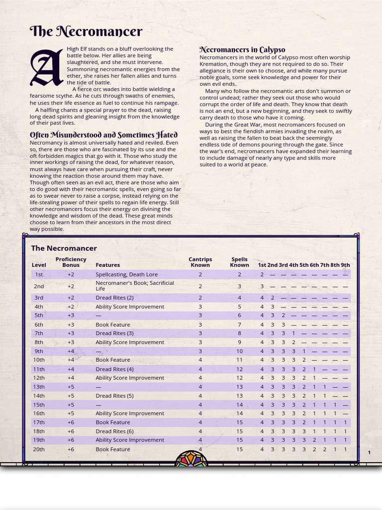 Necromancer - 5e Class _ GM Binder | PDF | Necromancy