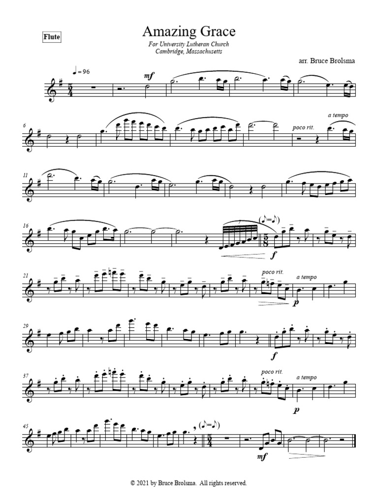 Flute Sheet Music: Amazing Grace | PDF