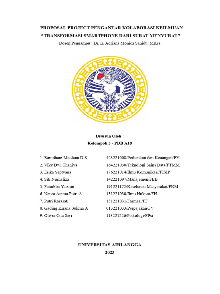 Proposal Project Pengantar Kolaborasi Keilmuan | PDF