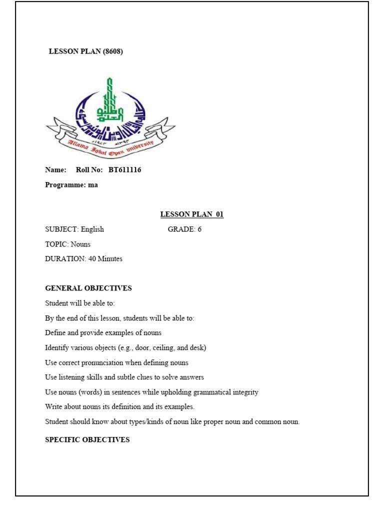 40 Lesson Plan English, Pak Study, Urdu Sett-1 | PDF