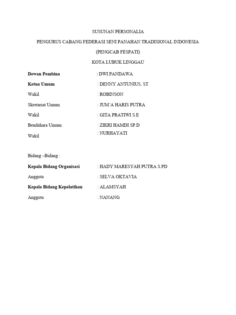 Personalia Fespati | PDF