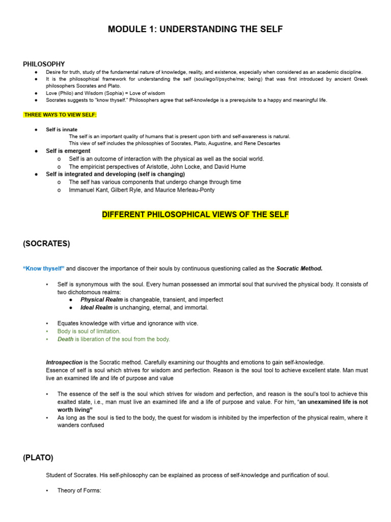 Module 1 - Understanding The Self | PDF