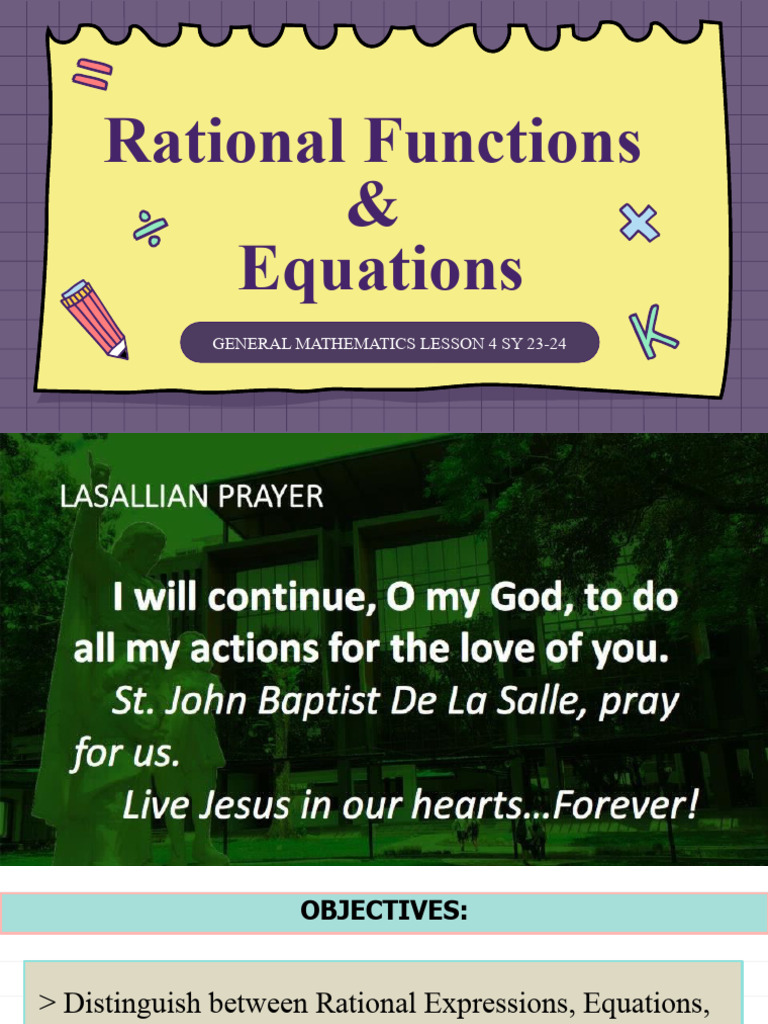 Final Week 5 Lesson Rational Functions Equations | PDF | Equations ...