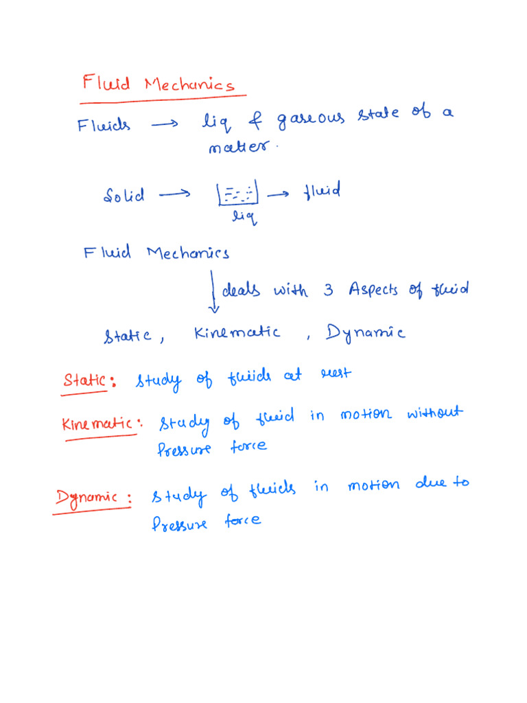 Full Notes Fluid Mechanics | PDF
