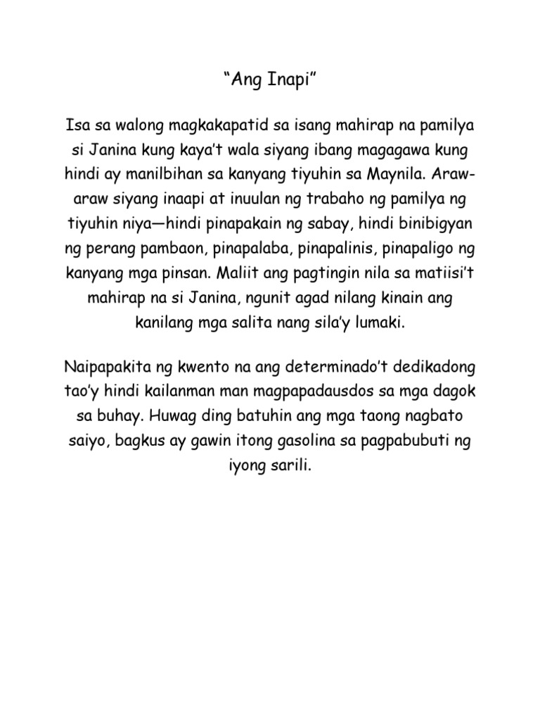 Ang Inapi | PDF