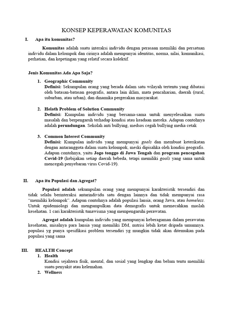 Konsep Keperawatan Komunitas | PDF