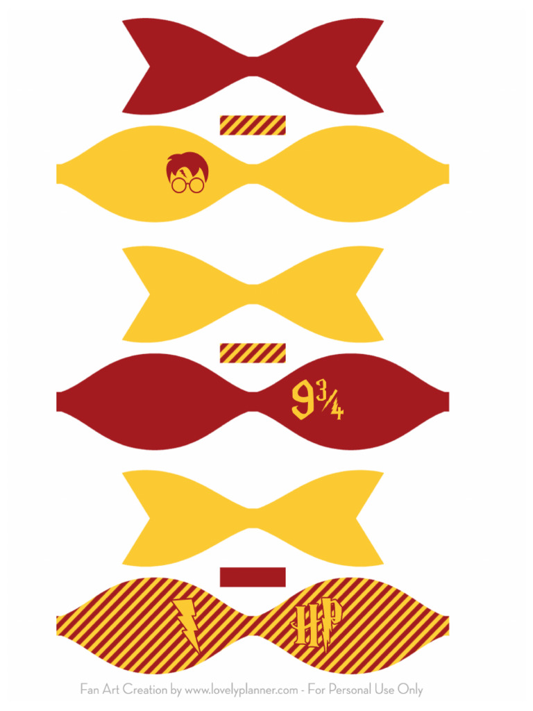 PDF Harry Potter Party - 3D Bows - by Lovely Planner | PDF