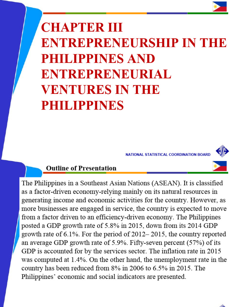 Chapter 3 Entrepreneurship in The Philippines and Entrepreneurial Ventures | Download Free PDF ...