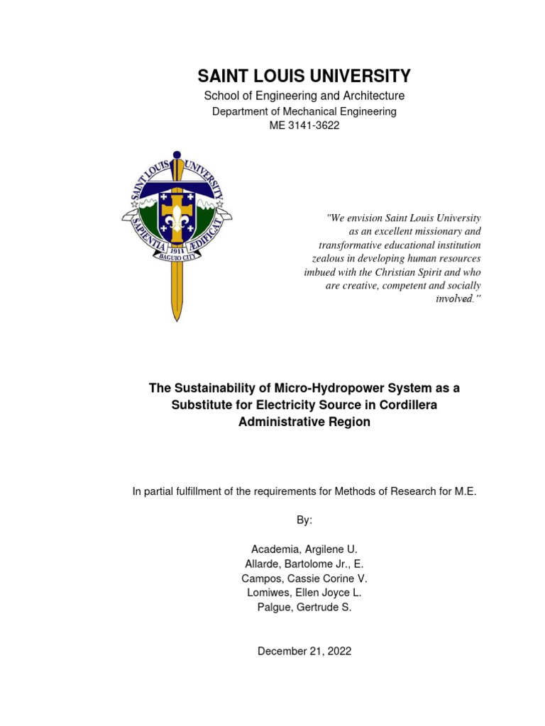 Group 7 - Final Proposal Manuscript | PDF | Hydroelectricity | Renewable Energy