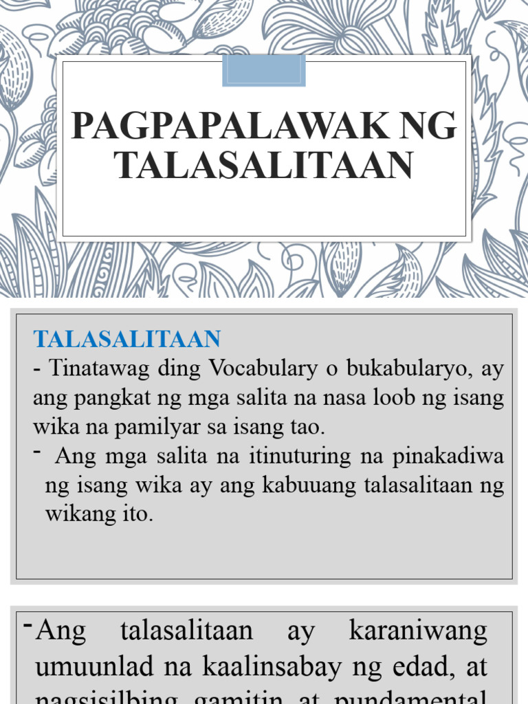 Pagpapalawak NG Talasalitaan | PDF