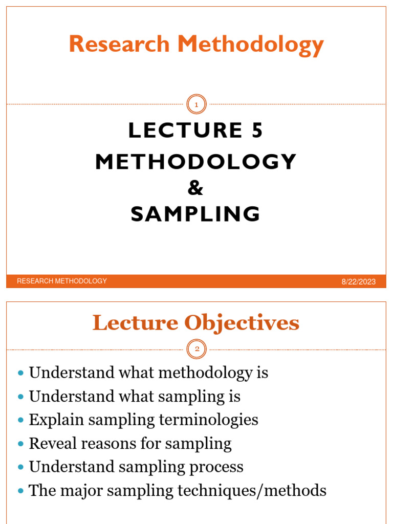 Lecture 5 Methodology & Sampling Techniques - ICT | PDF