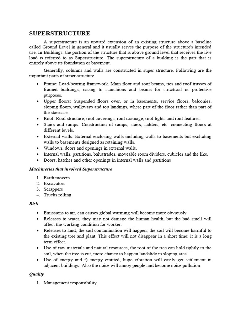 SUPERSTRUCTURE | PDF | Wall | Basement