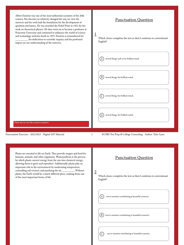 Punctuation Questions (Set 2) | PDF | Telescope | Hubble Space Telescope