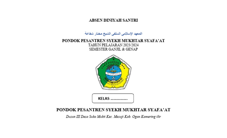 Cover Absen Harian Santri | PDF