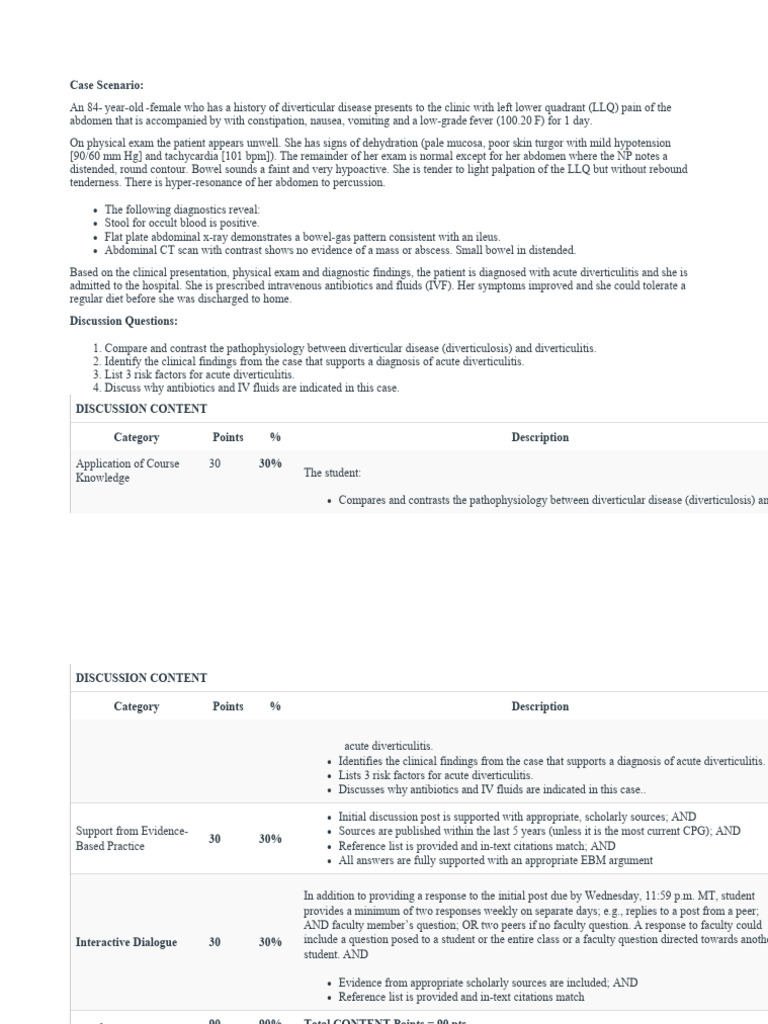 Acute Diverticulitis Case Study Analysis | PDF | Epidemiology | Medical ...