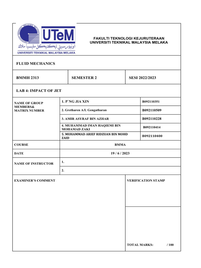 Lab 5 Reynold Number 2023 | PDF | Reynolds Number | Fluid Dynamics