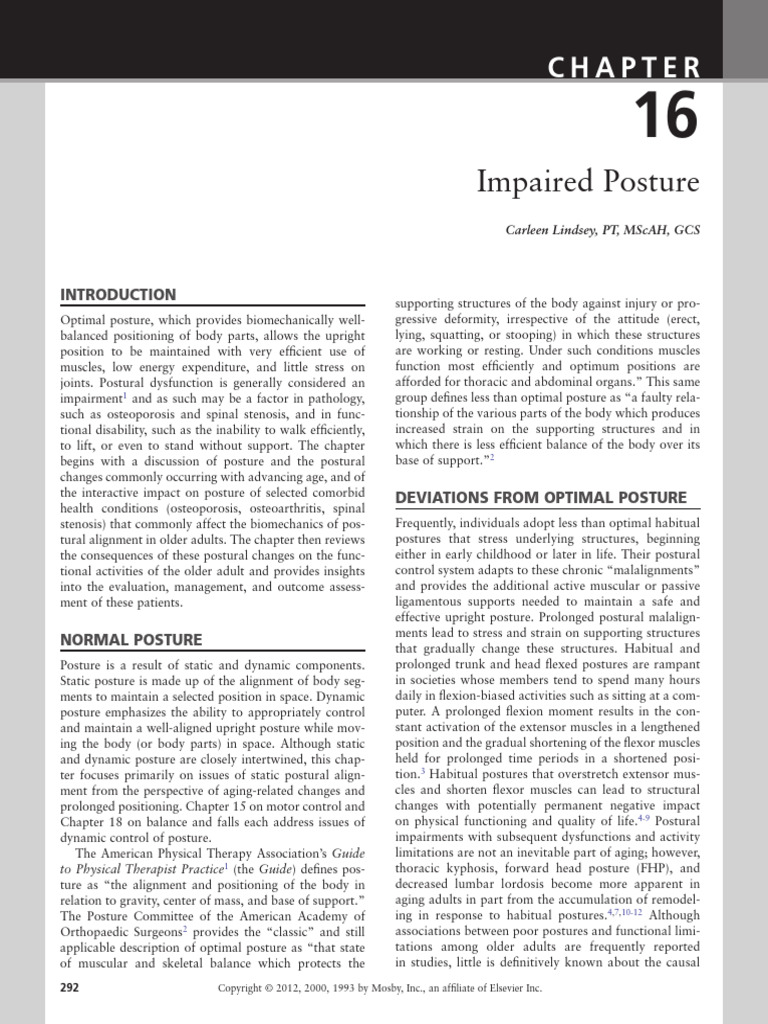 B01 Geriatric Physical Therapy (3rd Ed) - Ch16 - ImpairedPosture | PDF | Vertebral Column ...