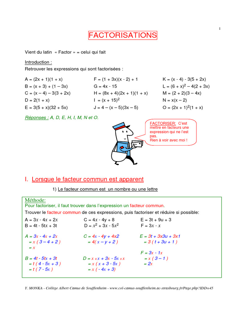 Factorisation 3e | PDF