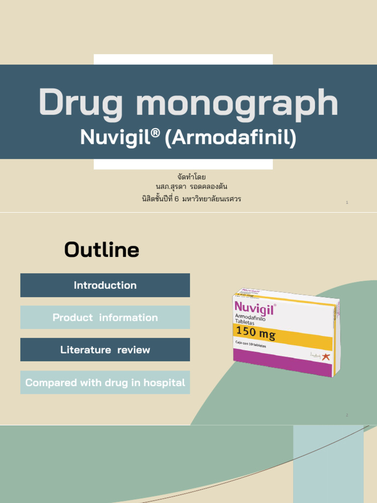 Drug Monograph (Armodafinil) | PDF | Causes Of Death | Medicine