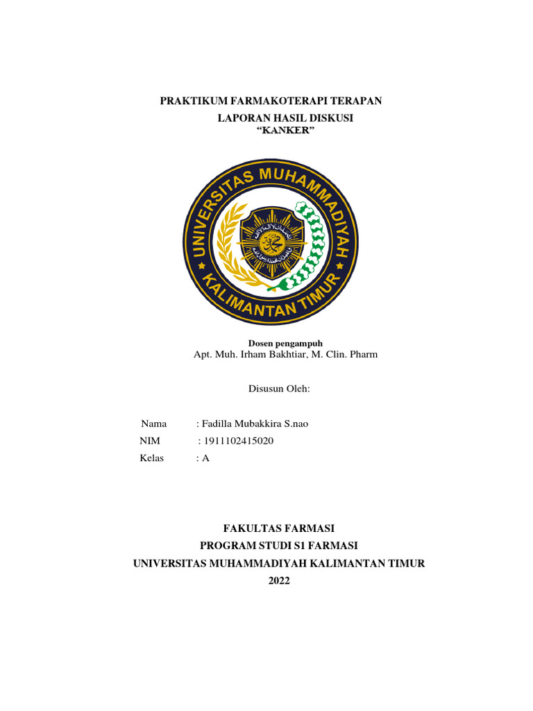 Praktikum Farmakoterapi Terapan Kanker | PDF