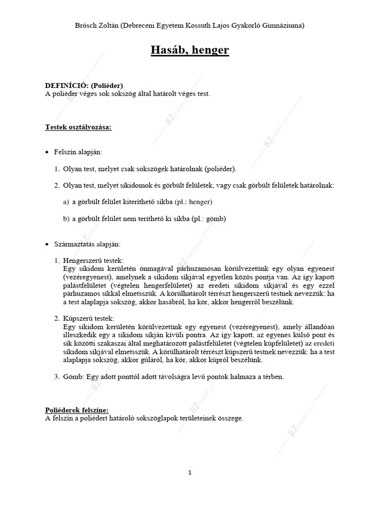 Tergeometria I. Hasab Henger E 1 | PDF