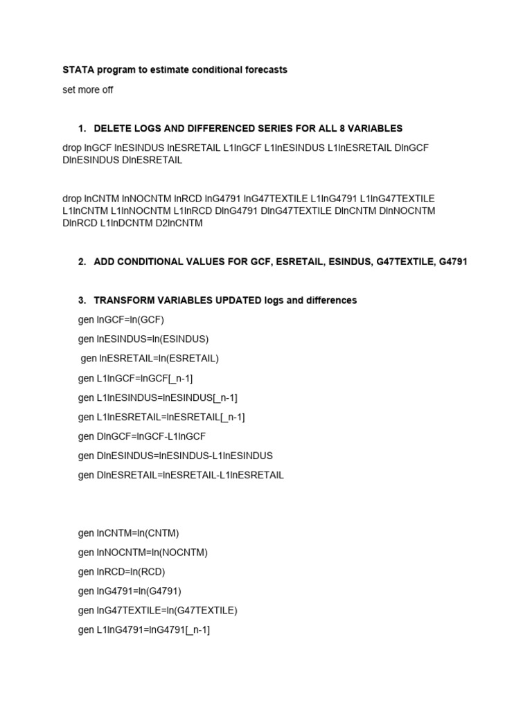 STATA Conditional Forecasts | PDF | Teaching Methods & Materials ...