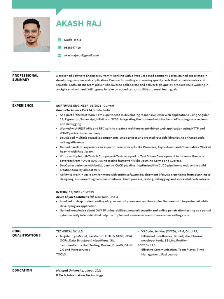 Akash Raj CV | PDF