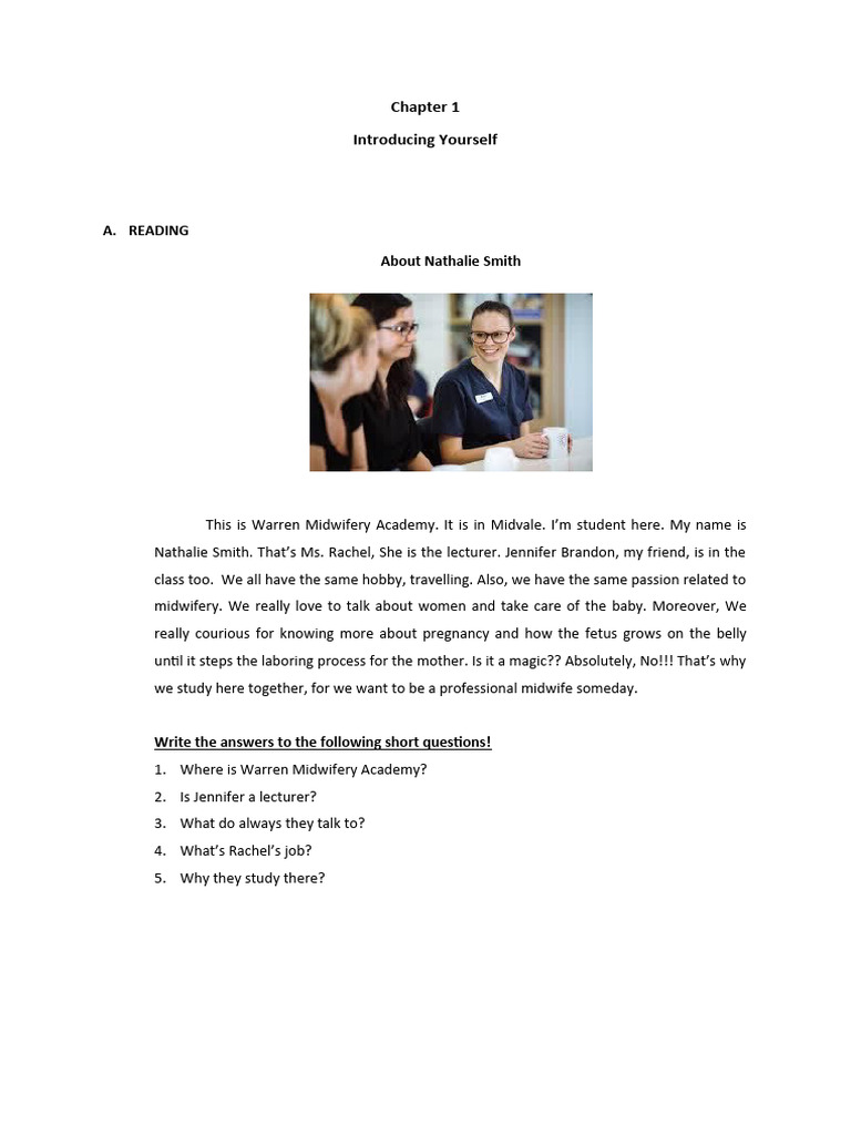 Chapter 1 Introducing Yourself | PDF | Subject (Grammar) | Adverb