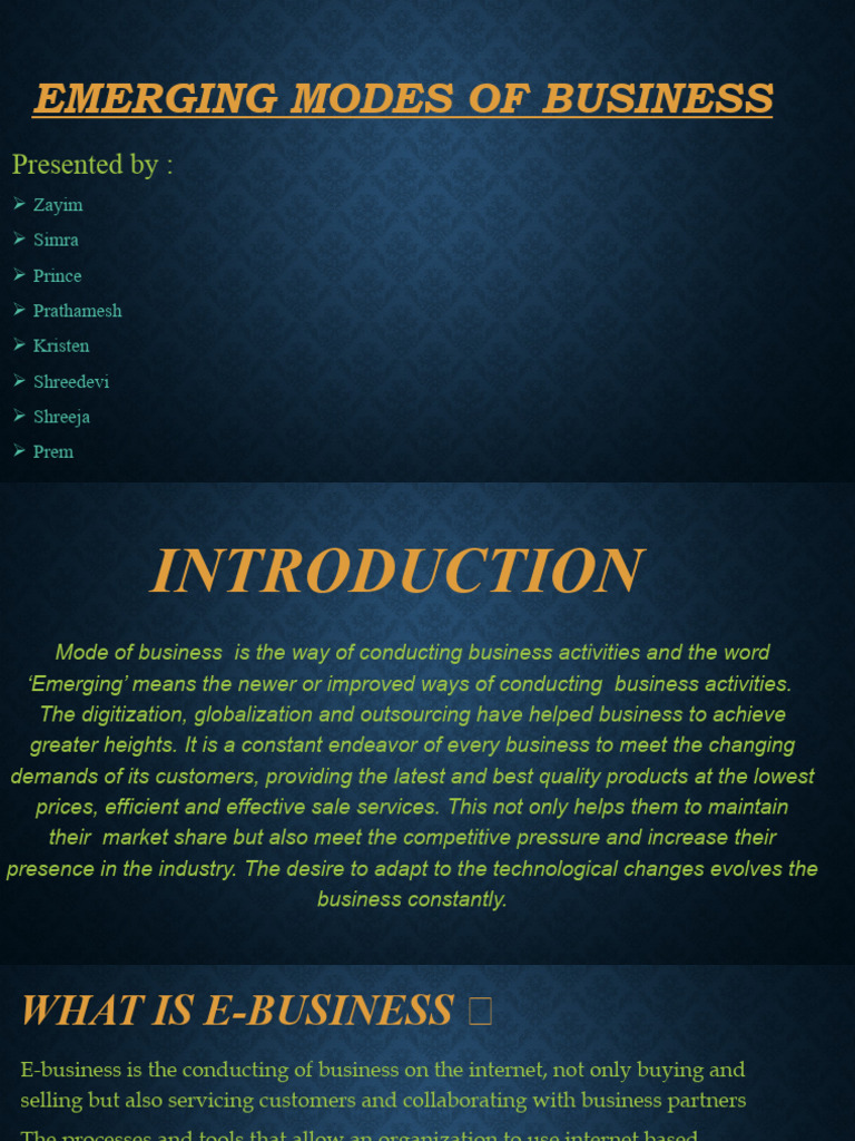 Emerging Business Modes Explained | PDF | Electronic Business | Outsourcing