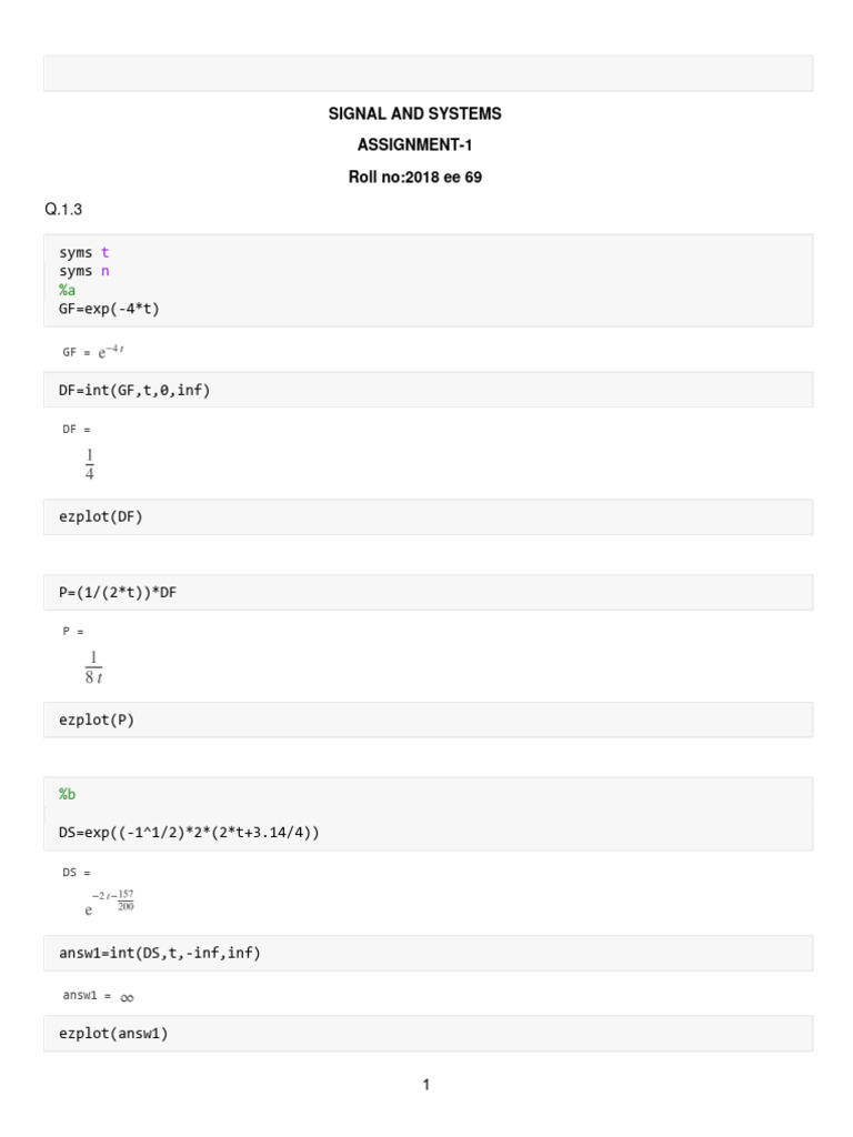 Assignment - 1 2018 EE 69 | PDF | Teaching Methods & Materials
