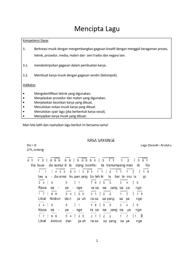 Mencipta Lagu | PDF