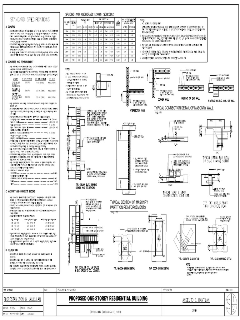 Typical Connection Detail of Masonry Wall: 10d Min | PDF