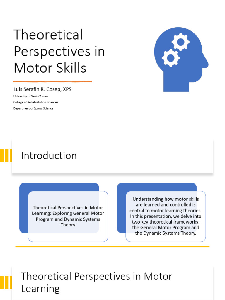 Theoretical Perspectives in Motor Skills | PDF | System | Self Organization Theoretical Perspectives in Motor Skills | PDF | System | Self Organization
