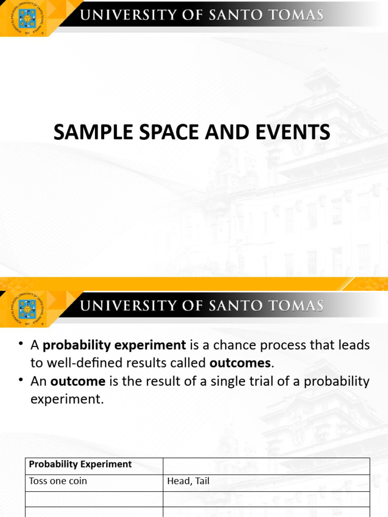 Sample Space and Events | PDF | Probability | Measure Theory