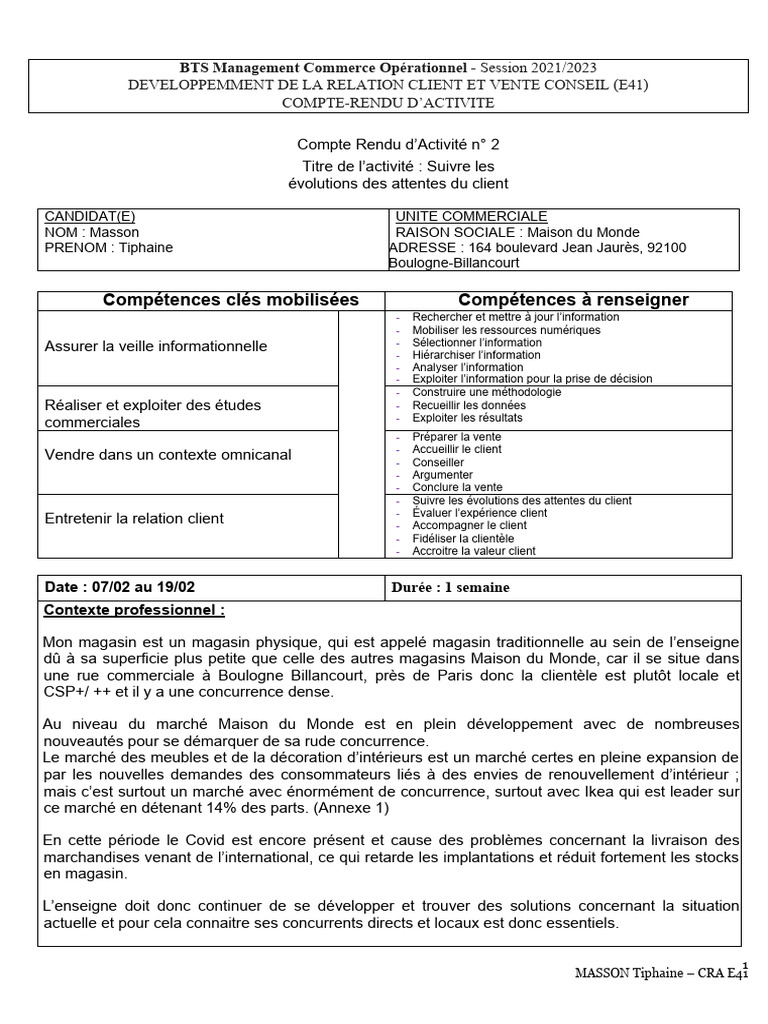 E41 Fiche 2 Etude de La Zone de Chalandise | Descargar gratis PDF | Commerce de détail | Économie