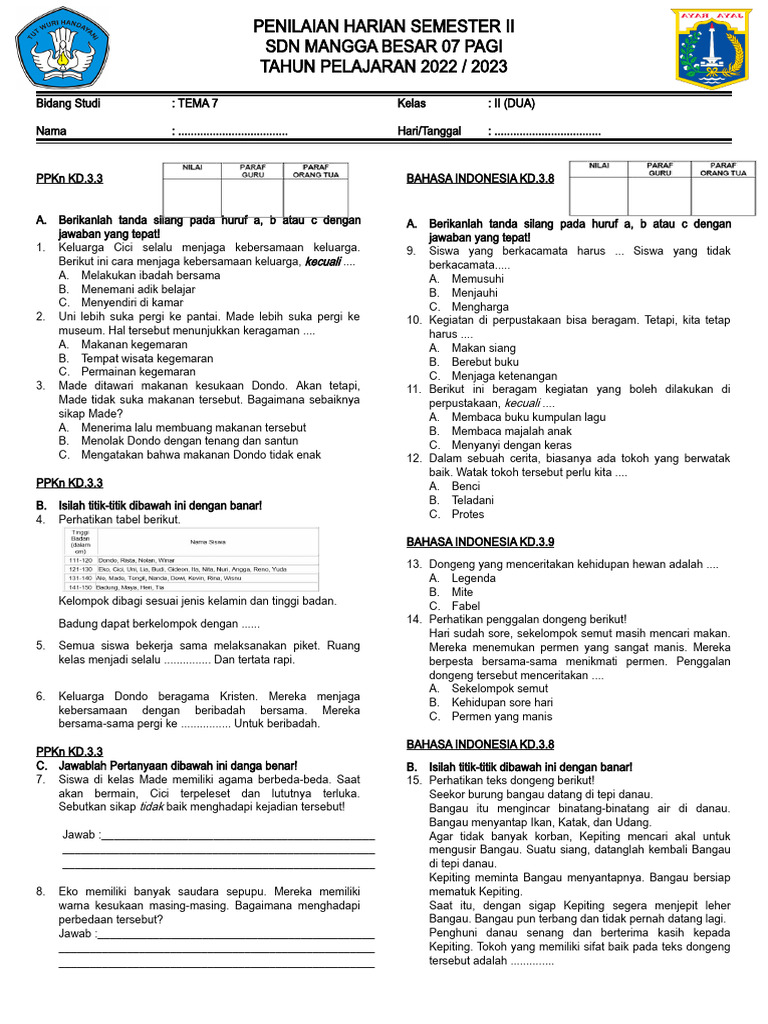 Soal Pas Tema 7 | PDF