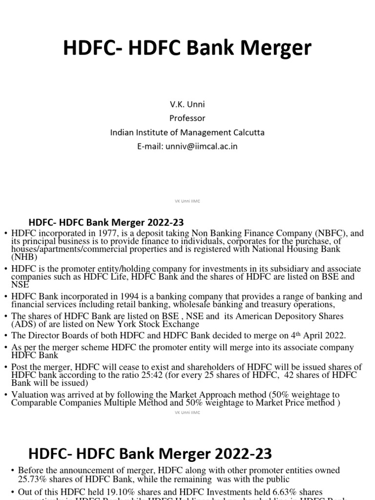 HDFC Merger | PDF | Mergers And Acquisitions | Banks