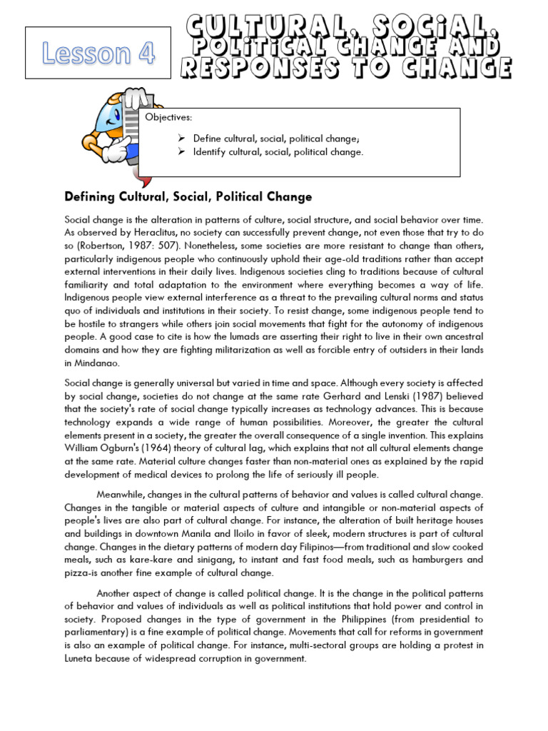 Cultural, Social, Political Change Responces To Change | PDF ...
