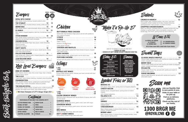 Royals Table Menu 2022 JULY | PDF | Hamburgers | Sauce