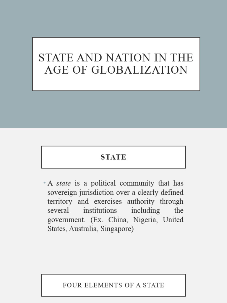 State and Nation in The Age of Globalization - PPG | PDF