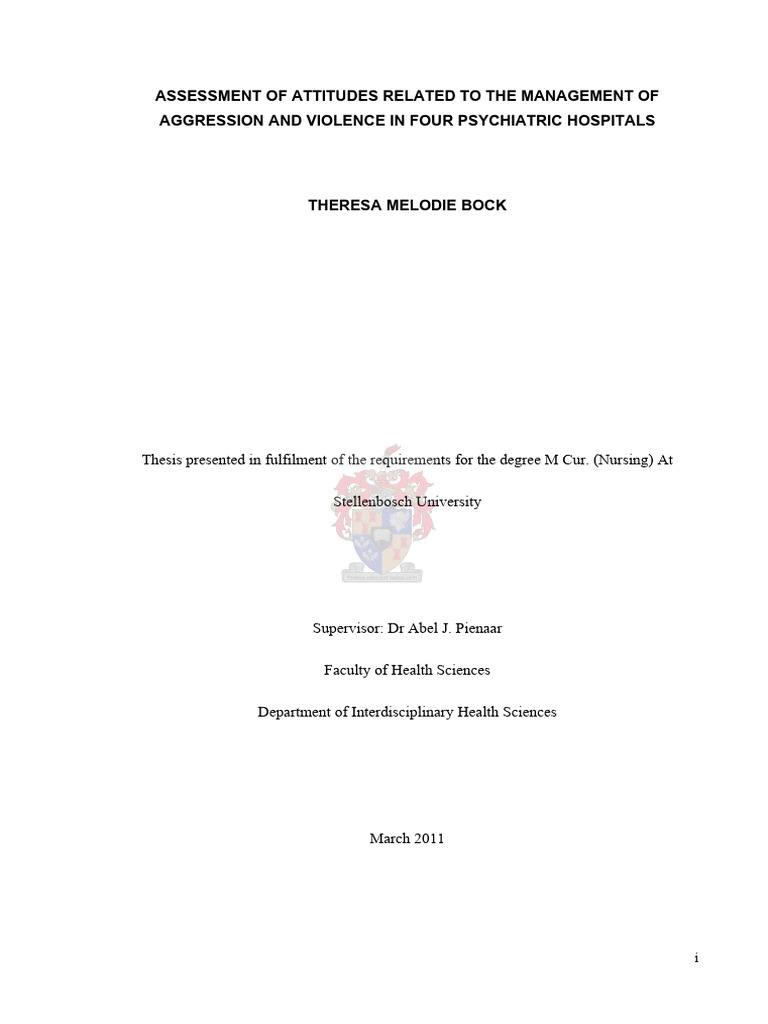 Bock Assessment 2011 | PDF | Aggression | Violence