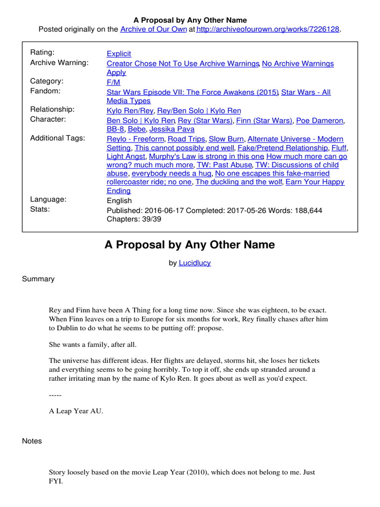 A Proposal by Any Other | PDF