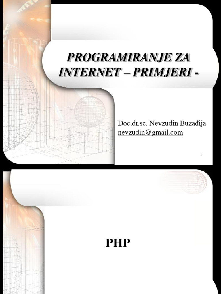 Programiranje Za Internet - Primjeri - : Doc - Dr.sc. Nevzudin Buzađija | PDF
