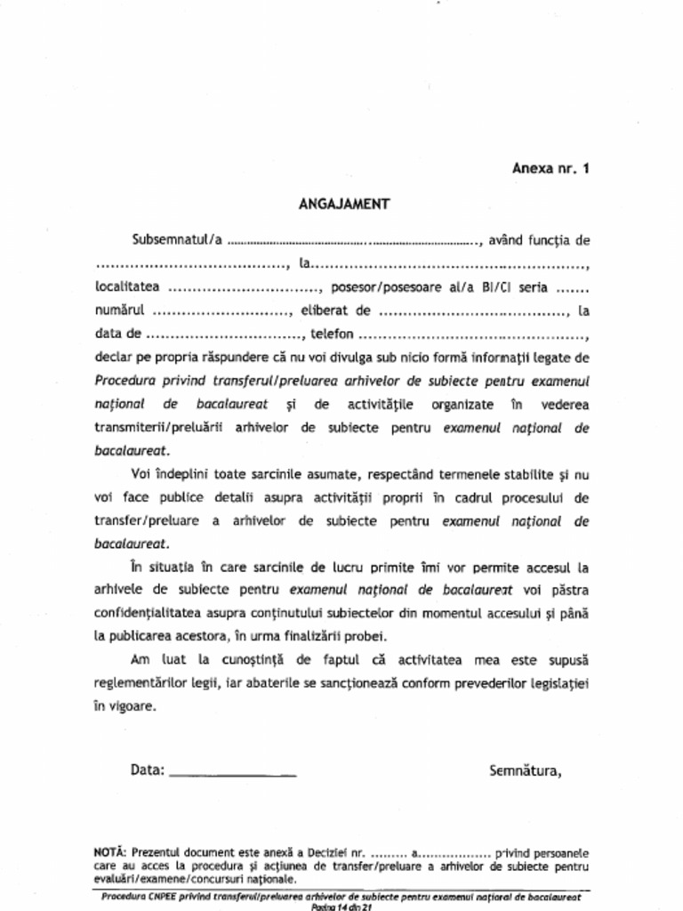 Anexa Nr.1 Angajament | PDF