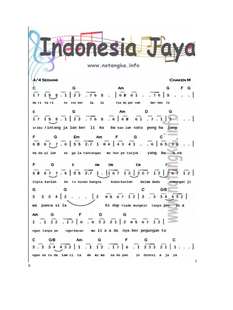 Chord Indonesia Jaya | PDF