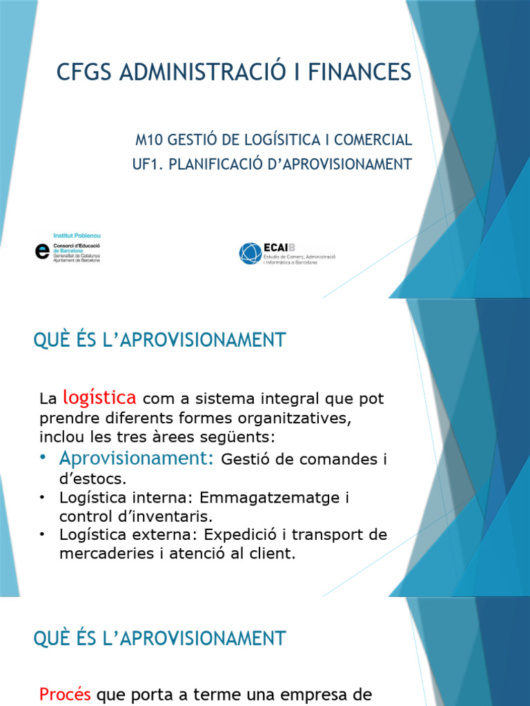 UF1. NF1. La Funciã de Laprovisionament | PDF