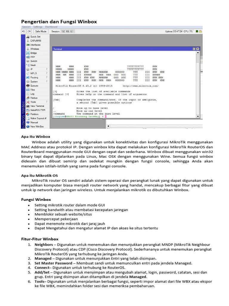 Pengenalan WINBOX - Mikrotik | PDF | Komputer