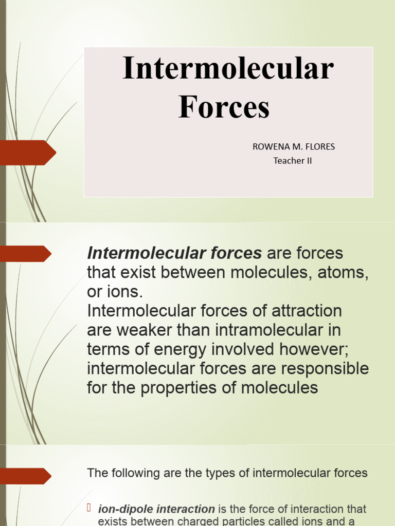 Intermolecular | PDF | Intermolecular Force | Chemical Polarity