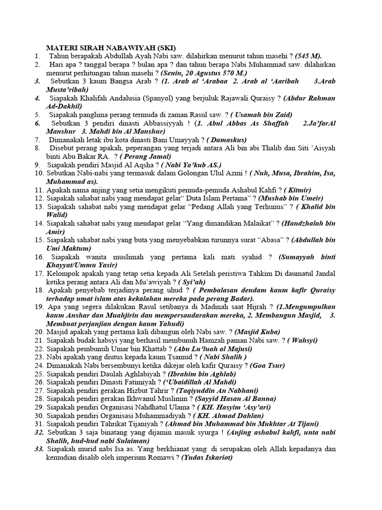 3 Materi Sirah Nabawiyah | PDF